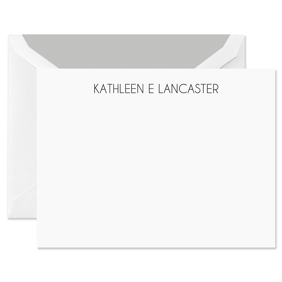 White Modern Type Flat Card | Fine Stationery