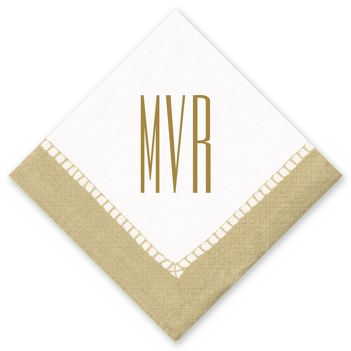 Gold Border Cocktail Napkin | Fine Stationery