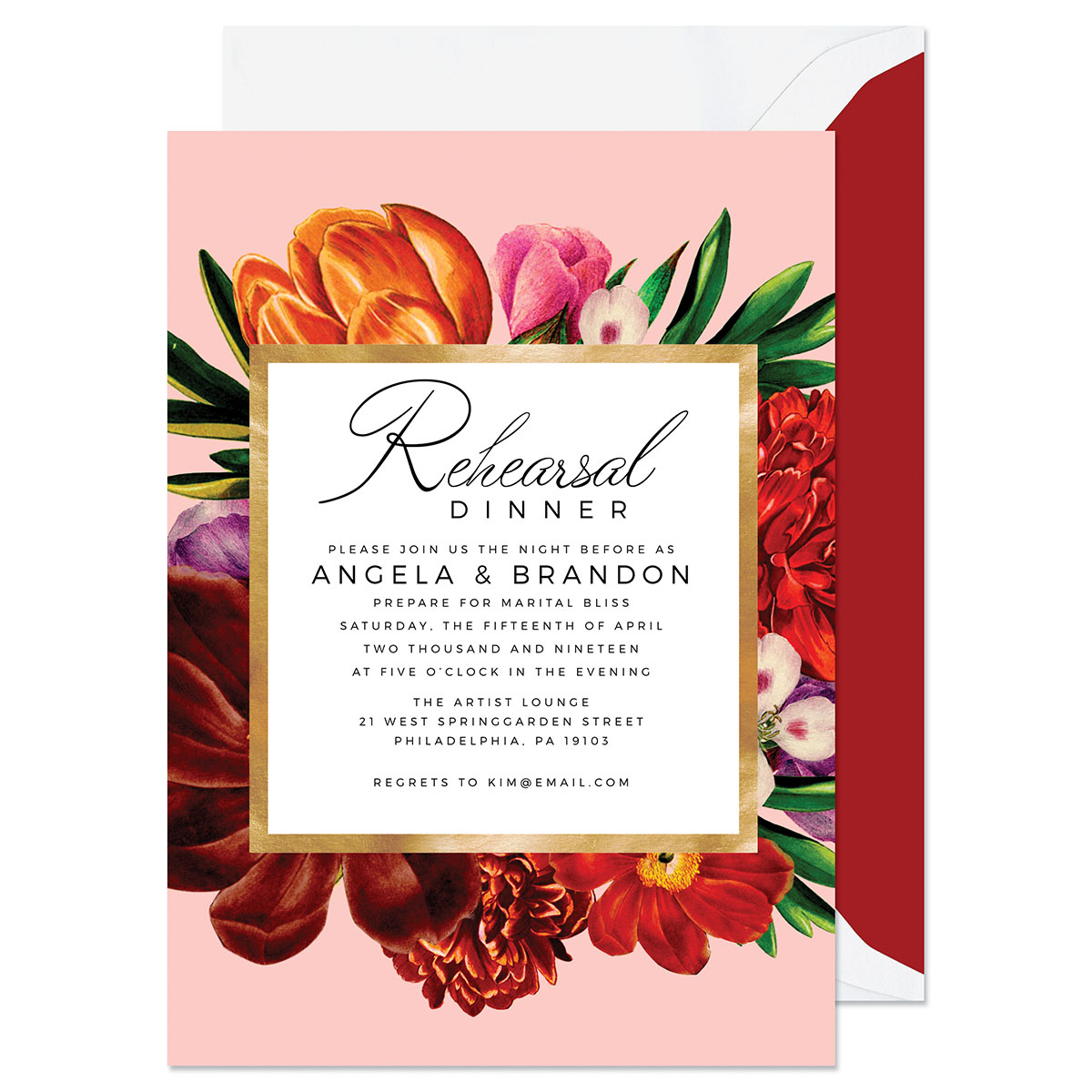 Pink Floral Invitation | Fine Stationery