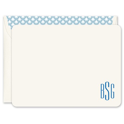 Ecru Monogram Flat Note Card | Fine Stationery
