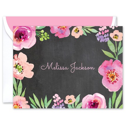 Chalkboard Floral Note Card 128839 | Fine Stationery