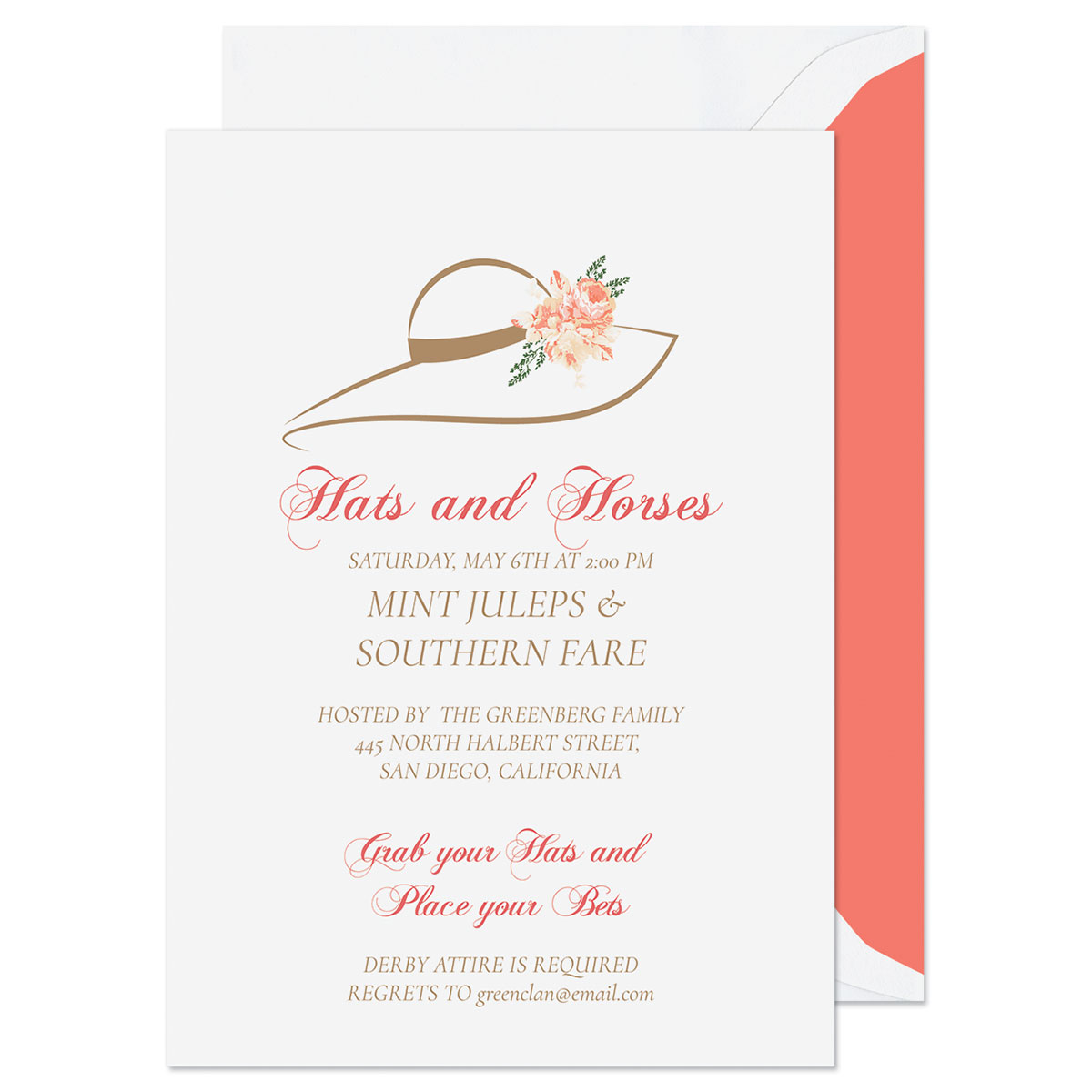 Floral Hat Invitation | Fine Stationery