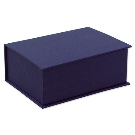 Navy Silk Stationery Box | Fine Stationery