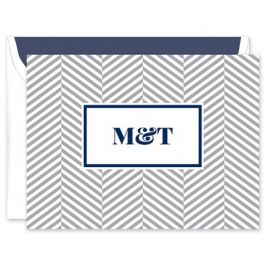 Gray Chevron Note Card | Fine Stationery