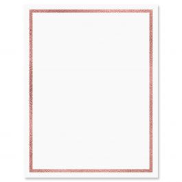 Rose Gold Border Letter Papers | Fine Stationery