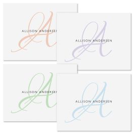 Initial Personalized Note Cards (4 Color Choices) | Fine Stationery