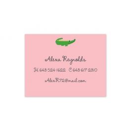 Pink Alligator Calling Card | Fine Stationery
