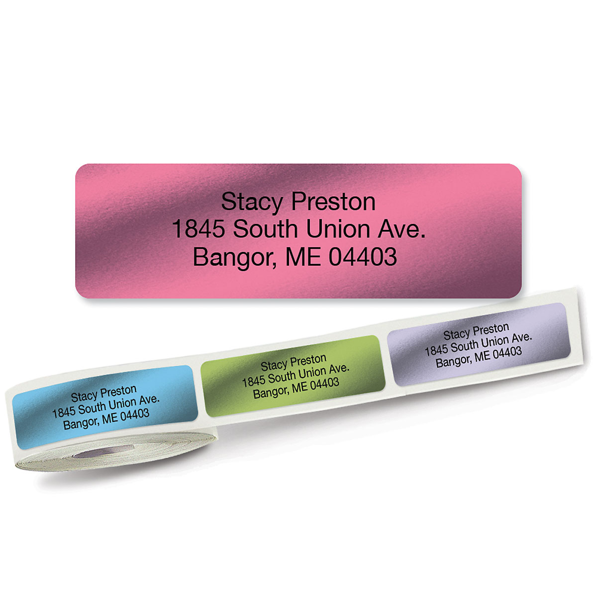 Metallic Rainbow Custom Rolled Address Labels 30382-c | Fine Stationery