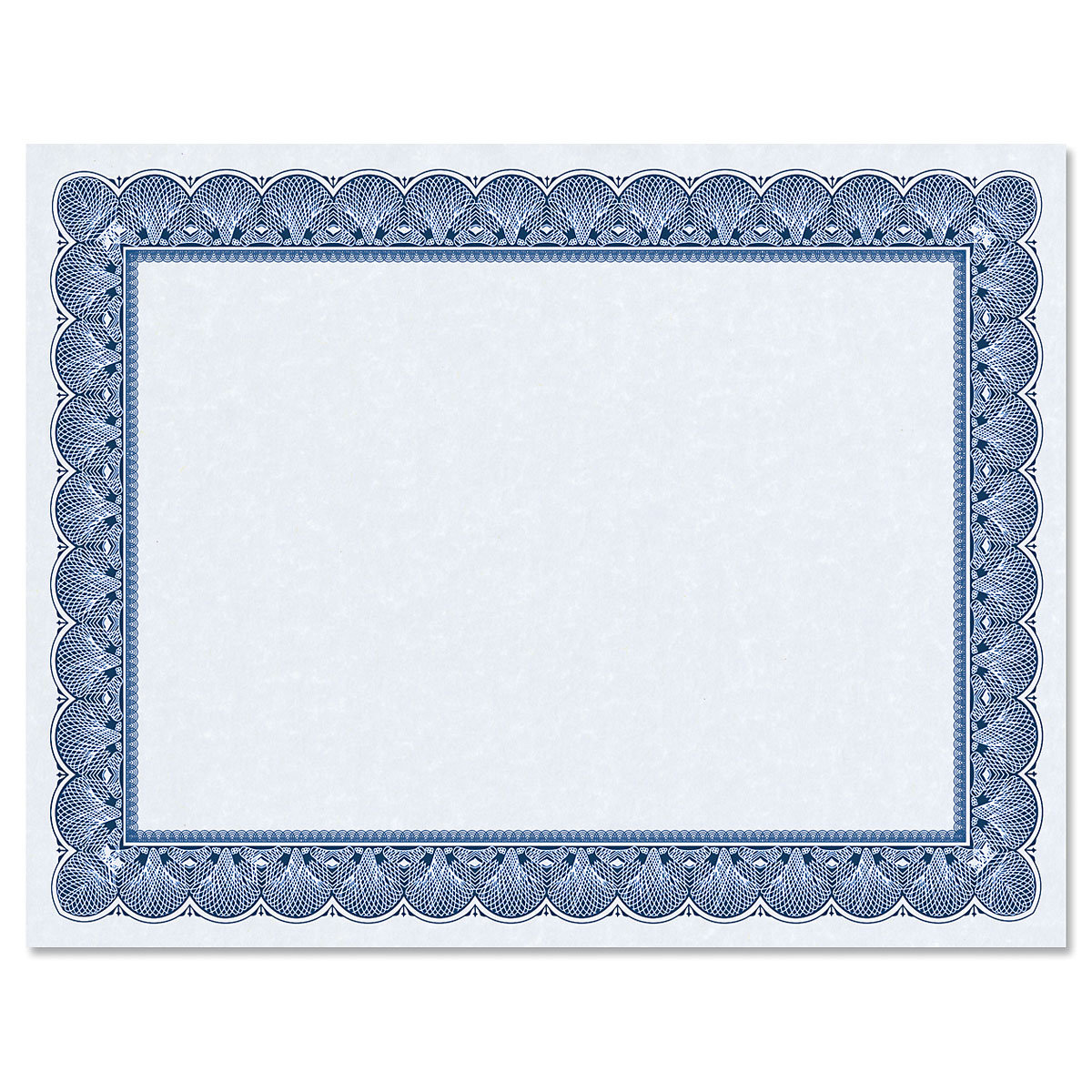 Elite Blue Certificate on Blue Parchment - Set of 50 | Fine Stationery