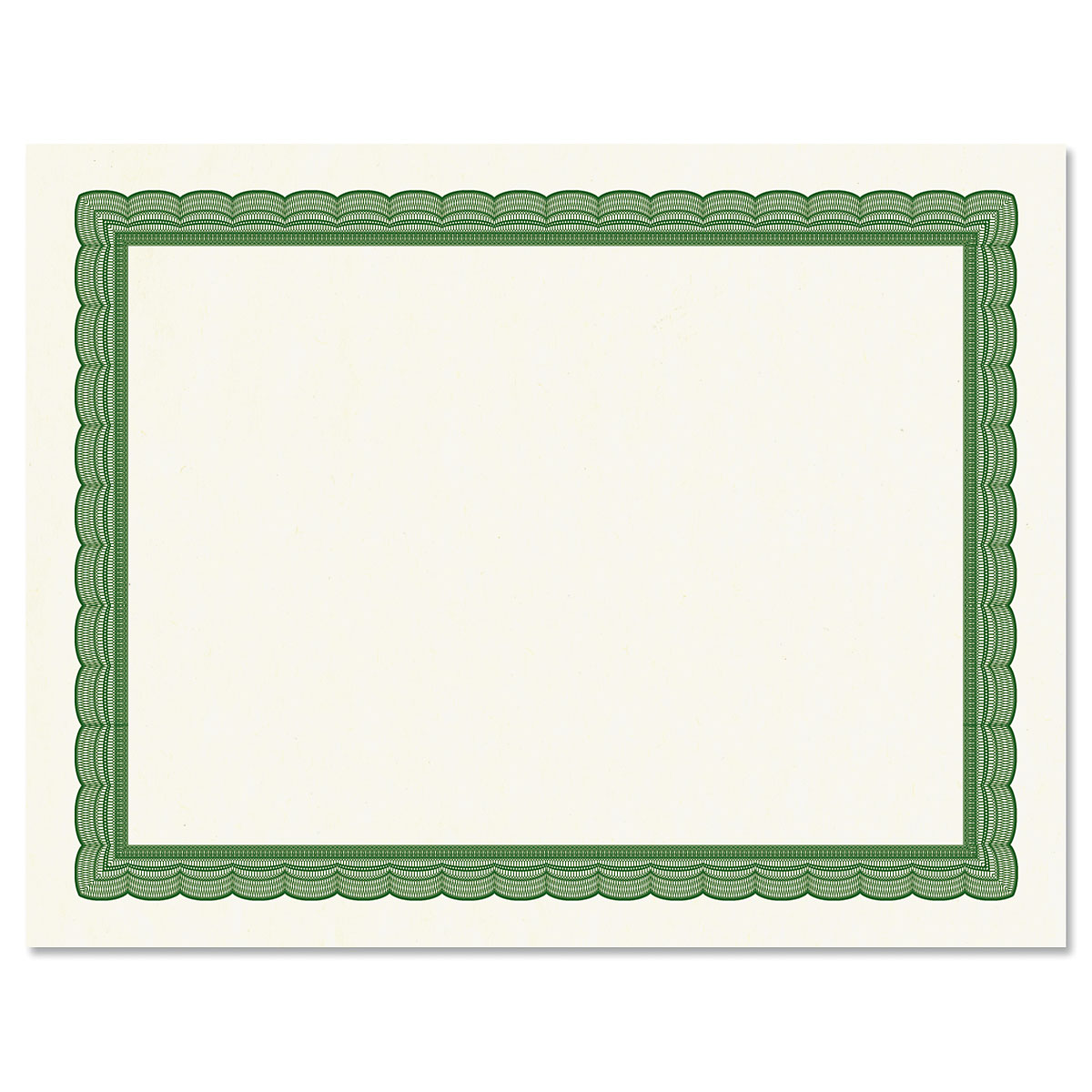 Executive Green Certificate on White Parchment | Fine Stationery