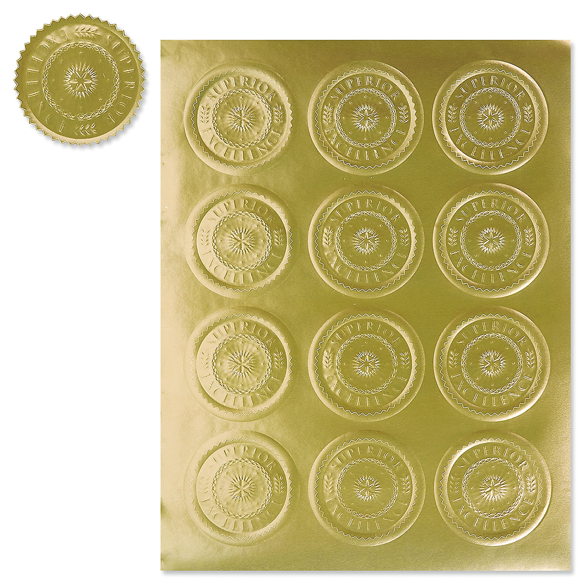 Gold Foil Excellence Certificate Seals | Fine Stationery