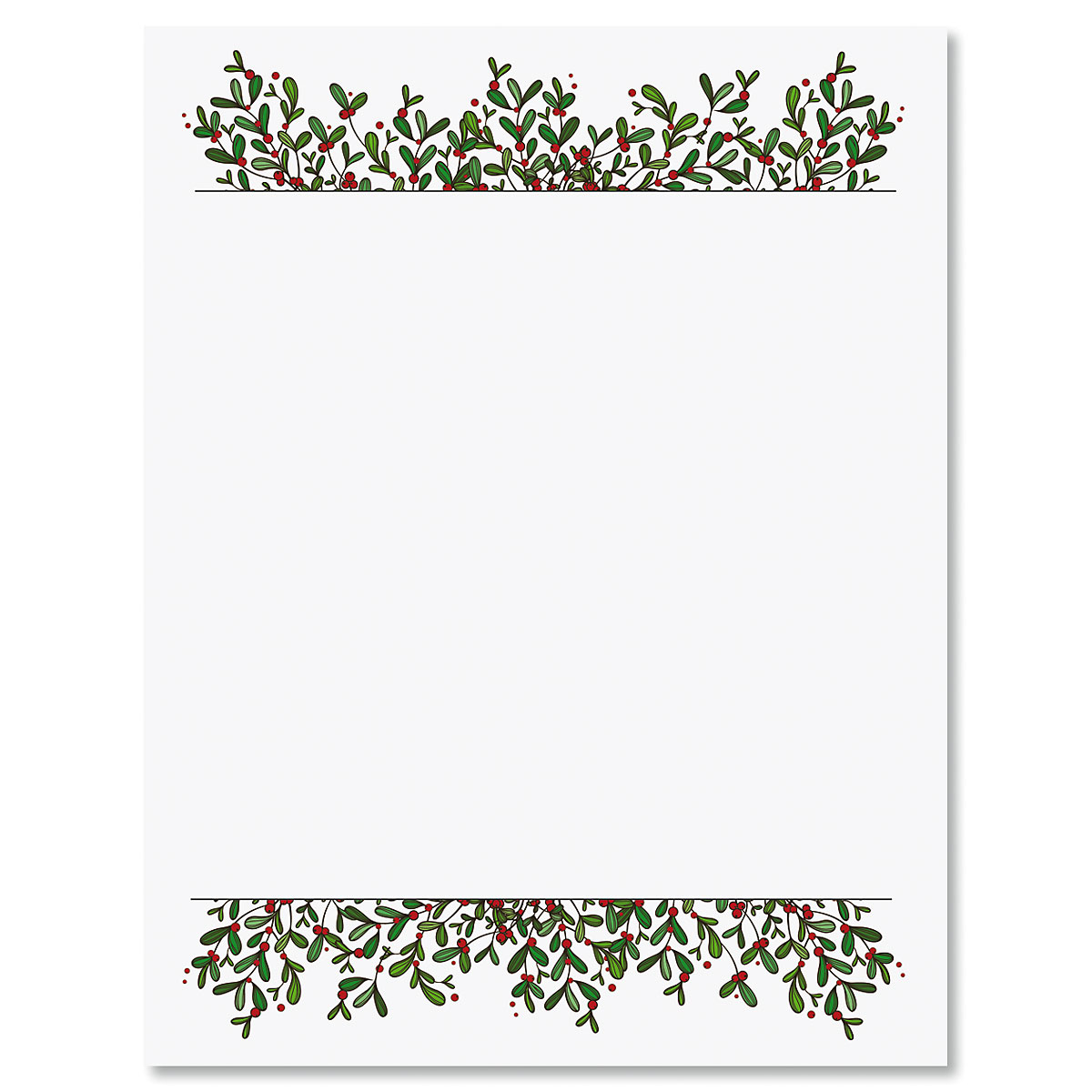 Mistletoe Frame Letter Papers | Fine Stationery