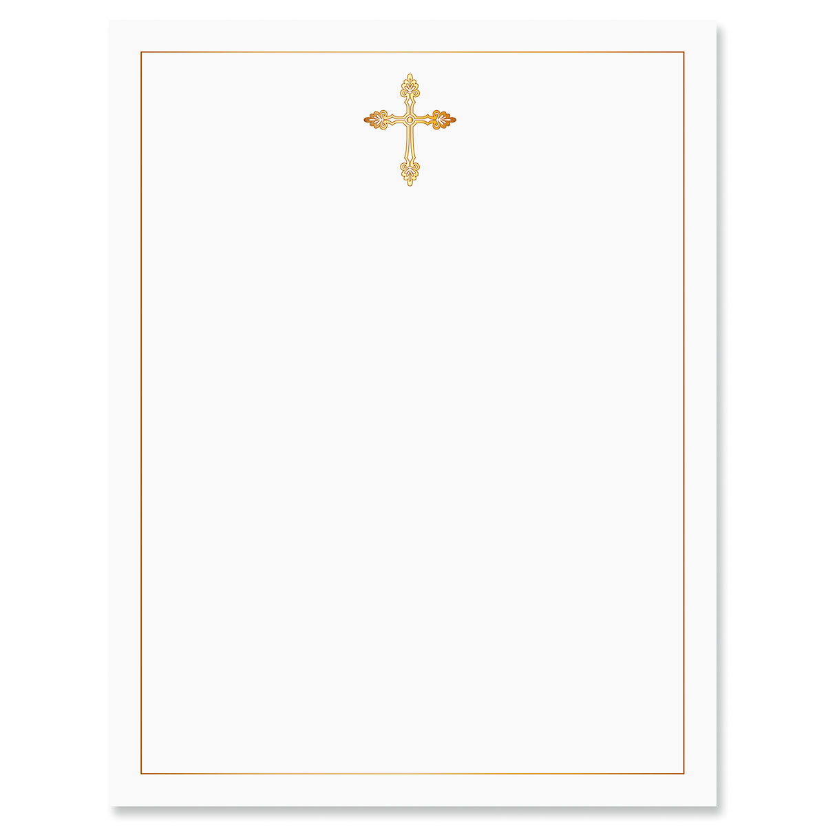 Golden Embellished Cross Letter Papers | Fine Stationery