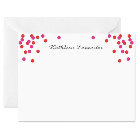 Pink Confetti Flat Card | Fine Stationery