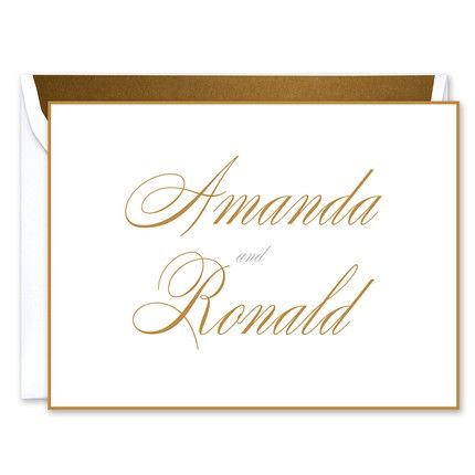 Gold Border Note Card | Fine Stationery
