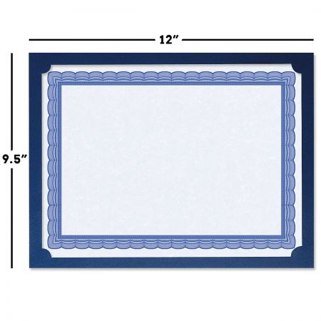Plain Blue Certificate Jacket | Fine Stationery