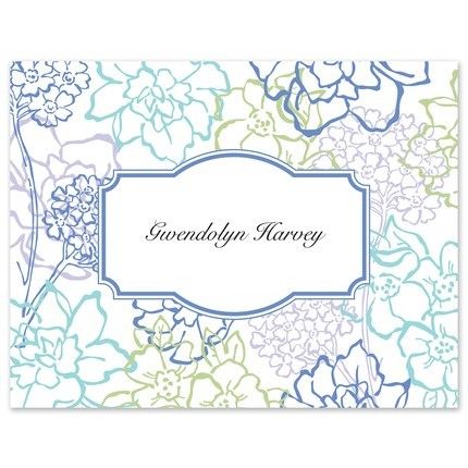 Blue Floral Note Card | Fine Stationery