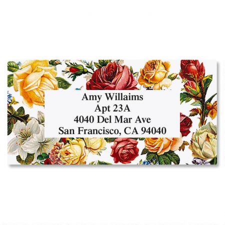 Victorian Rose Border Custom Address Labels | Fine Stationery