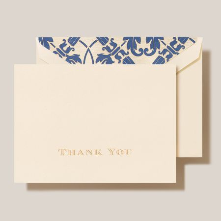 Gold Engraved Thank You Cards Boxed Set | Fine Stationery