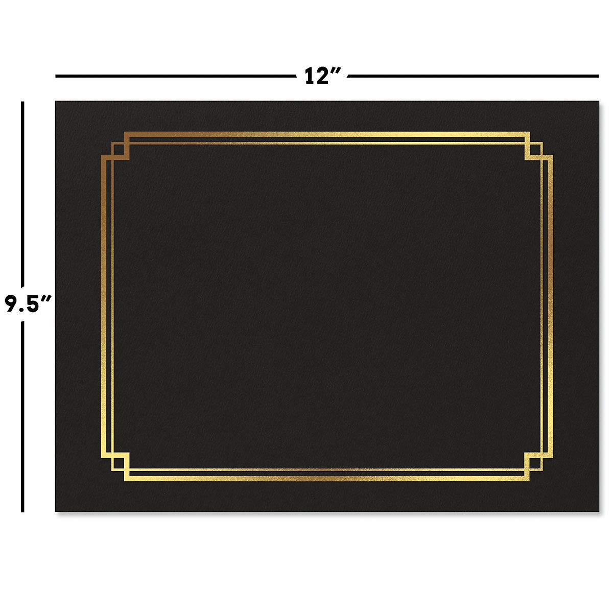 Classic Black Certificate Jacket with Gold Border | Fine Stationery
