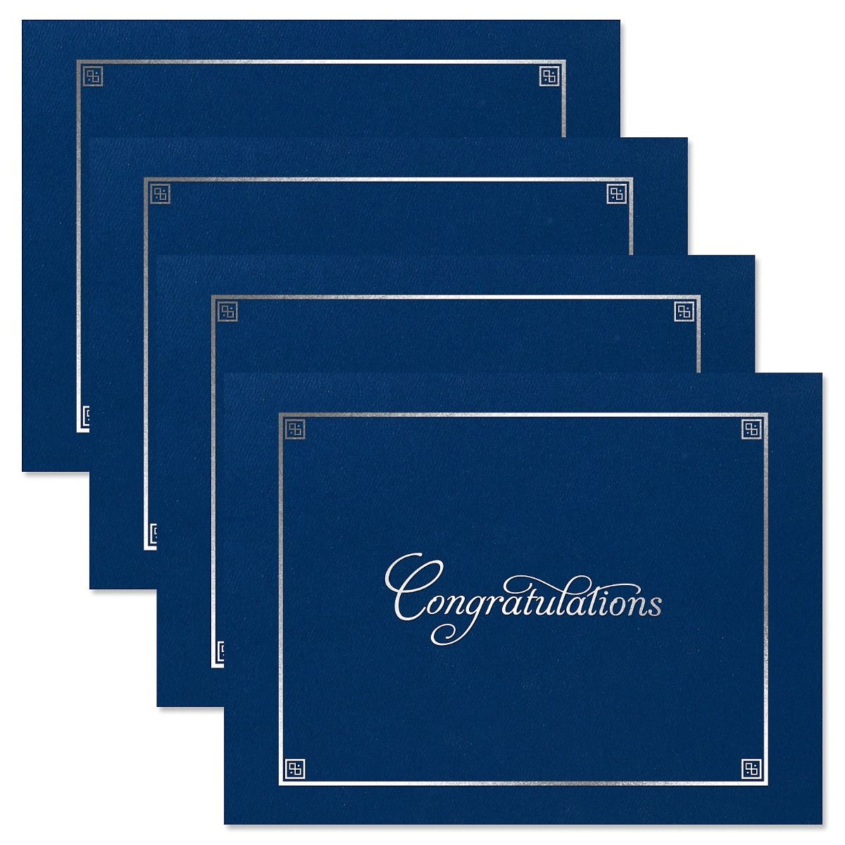 Congratulations Blue Certificate Jacket with Silver Border | Fine ...