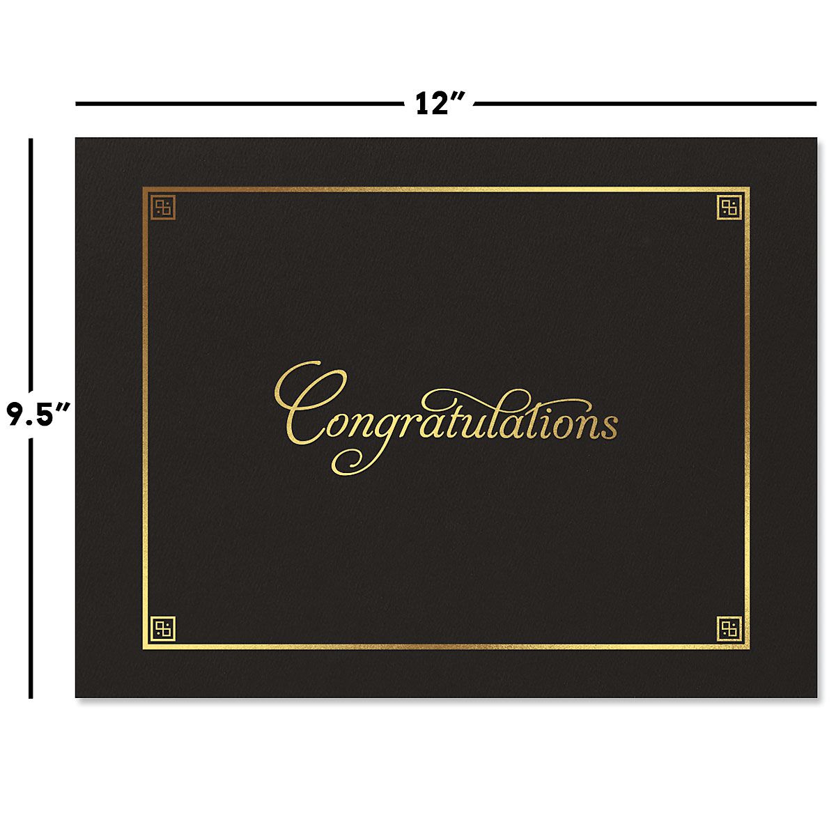 Congratulations Black Certificate Jacket with Gold Border | Fine Stationery