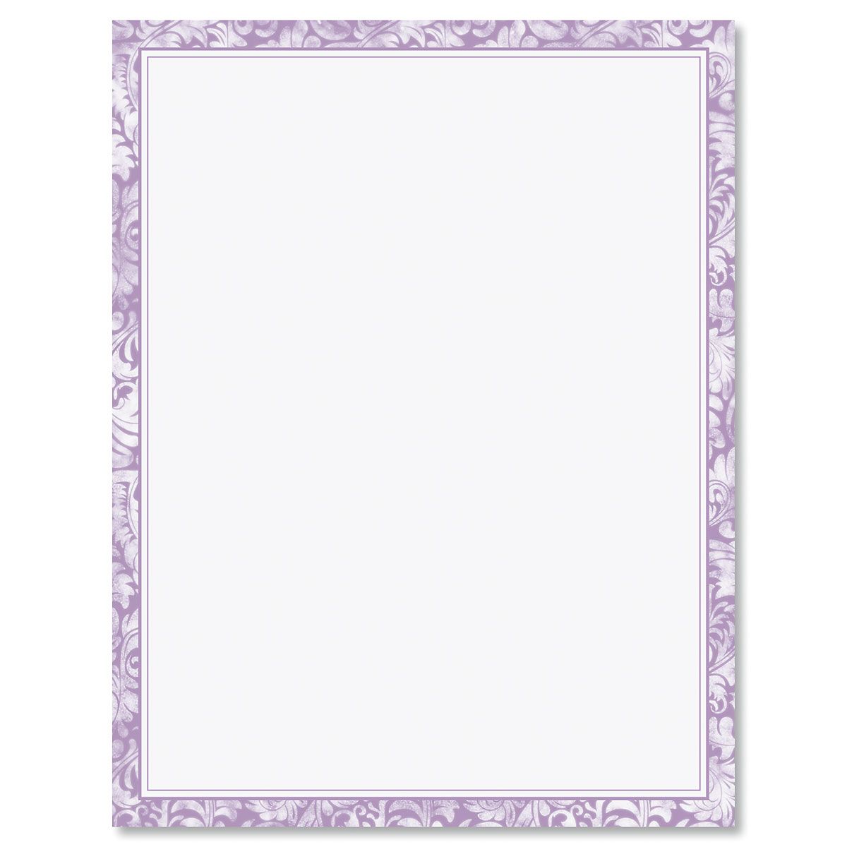 Purple Border Letter Papers | Fine Stationery