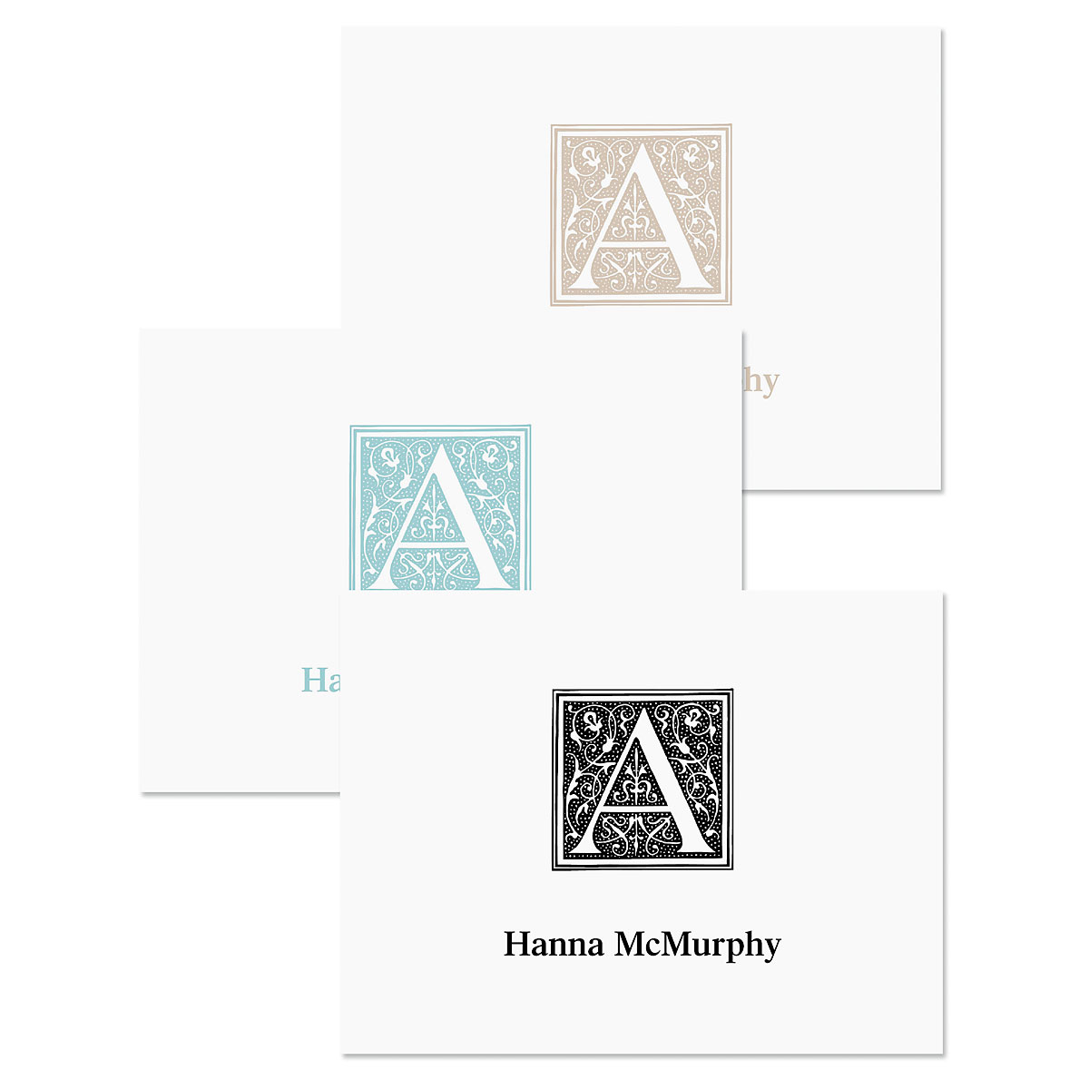 Swirl Personalized Note Cards | Fine Stationery