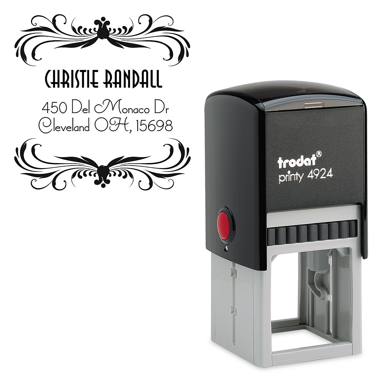 Deco Square Custom Address Stamp 613100 | Fine Stationery