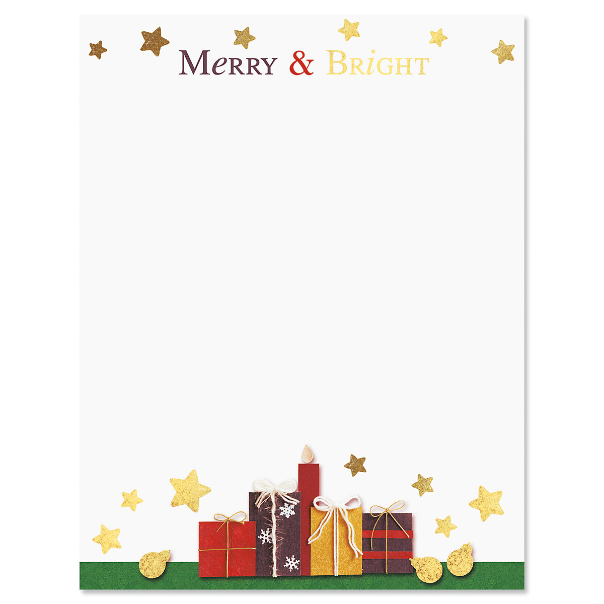 Merry and Bright Christmas Letter Papers | Fine Stationery