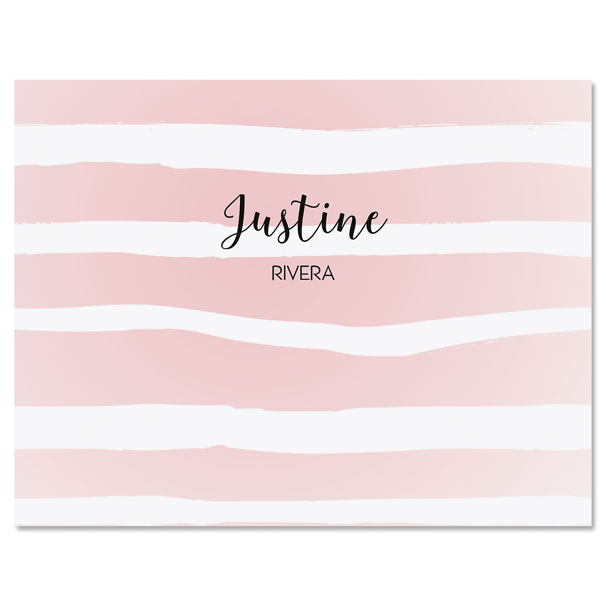 Pink Pastel Island Stripes Note Cards | Fine Stationery