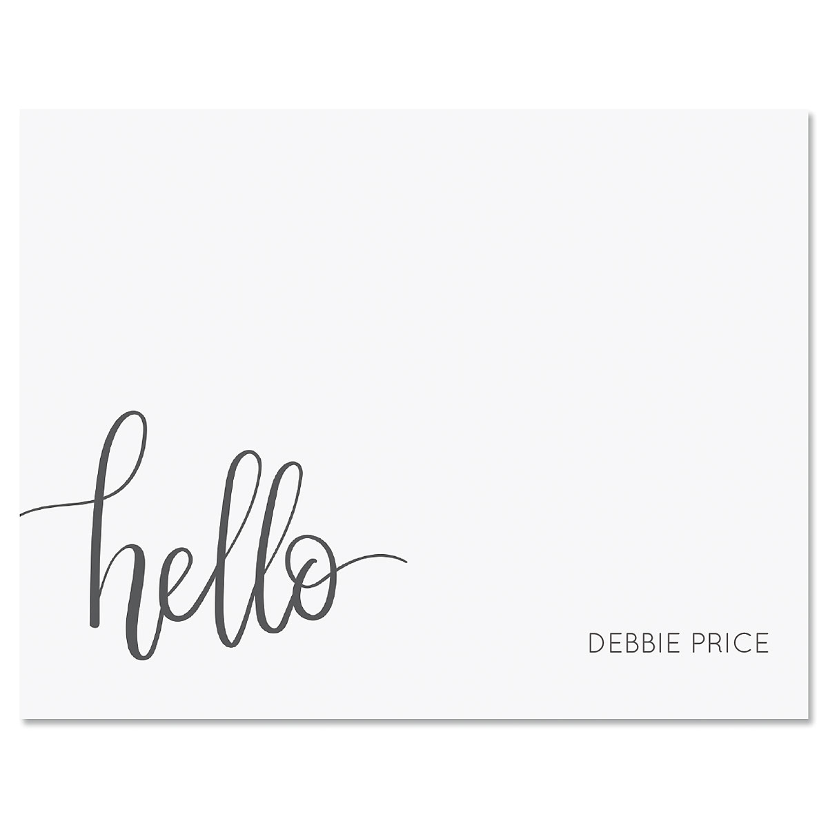 Grey Handwritten Hello Note Cards | Fine Stationery