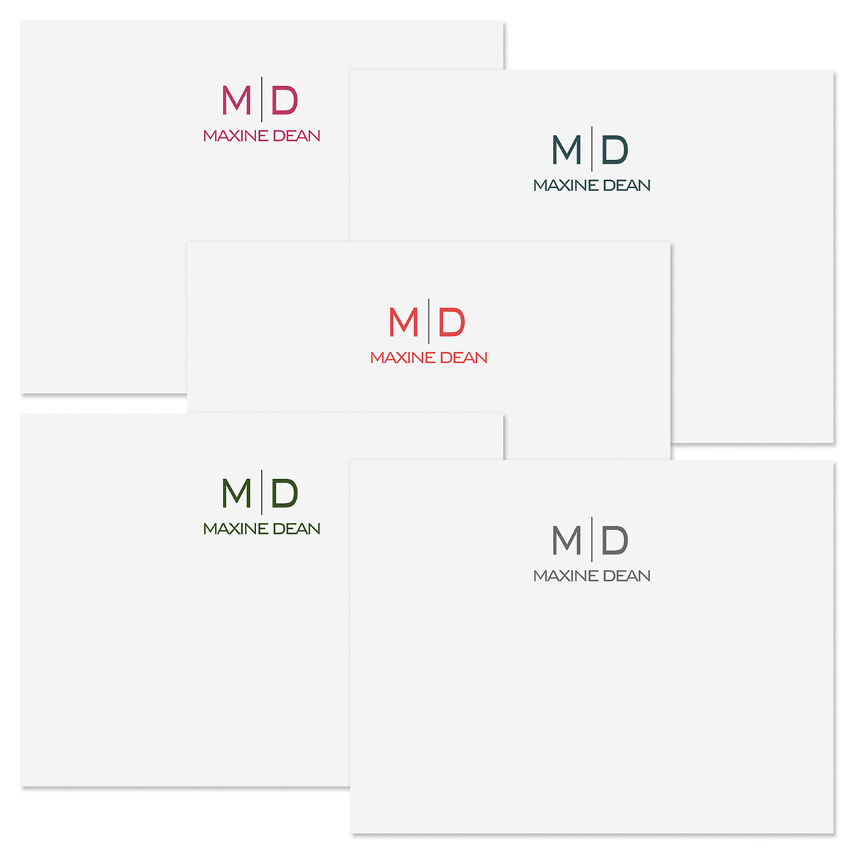 Thin Line Monogram Note Cards | Fine Stationery