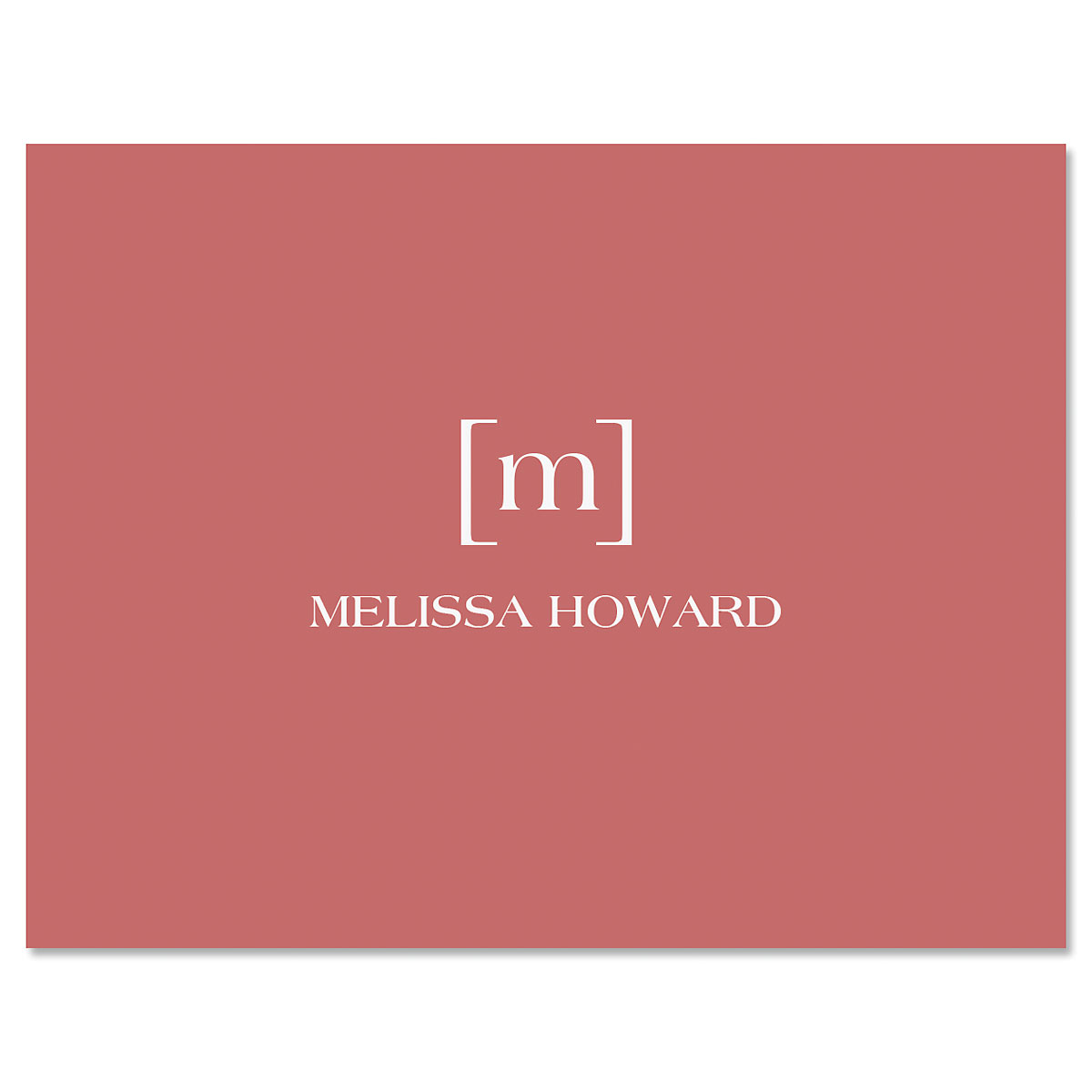 Pink Bracket Monogram Note Cards | Fine Stationery