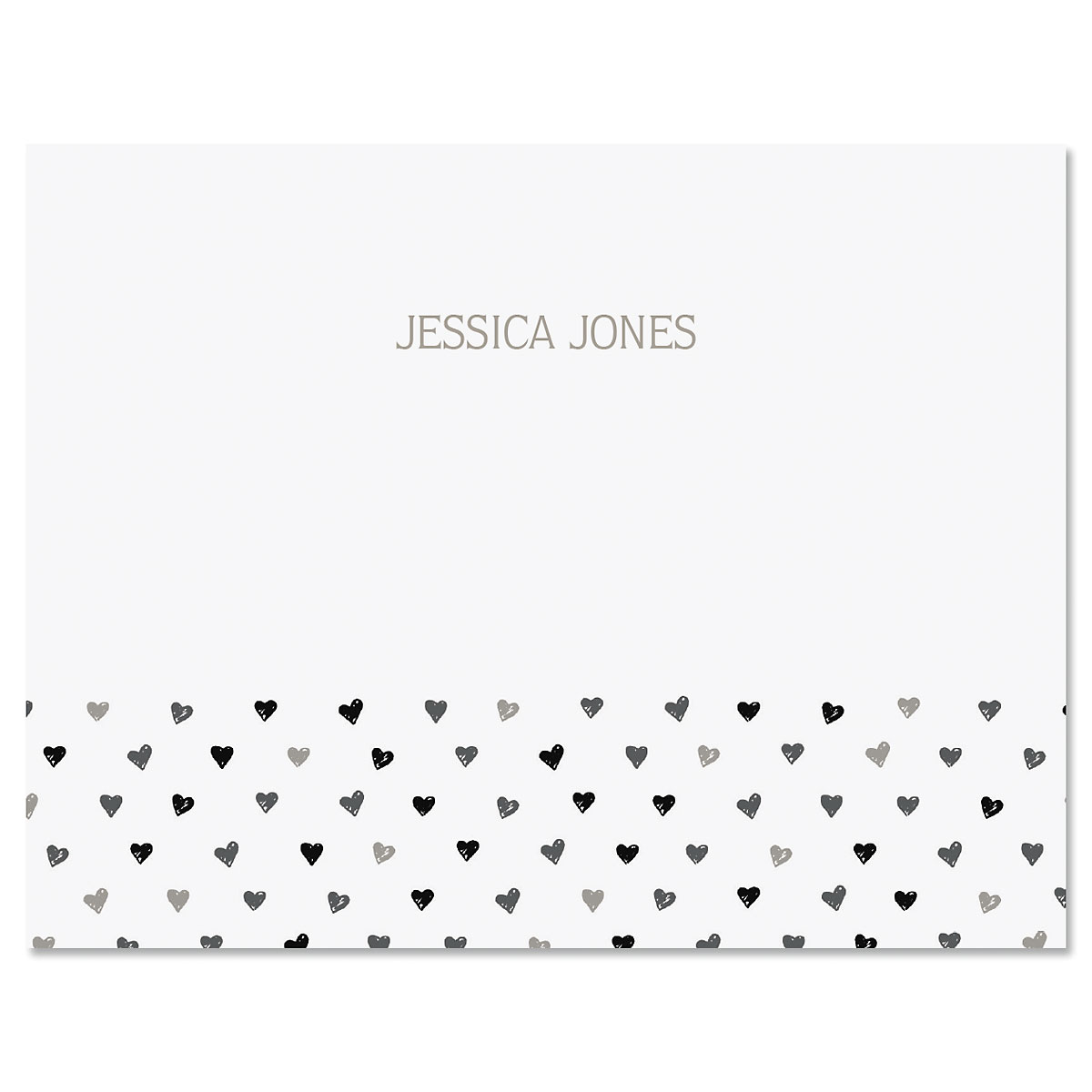 Grey Mini Hearts Note Cards | Fine Stationery