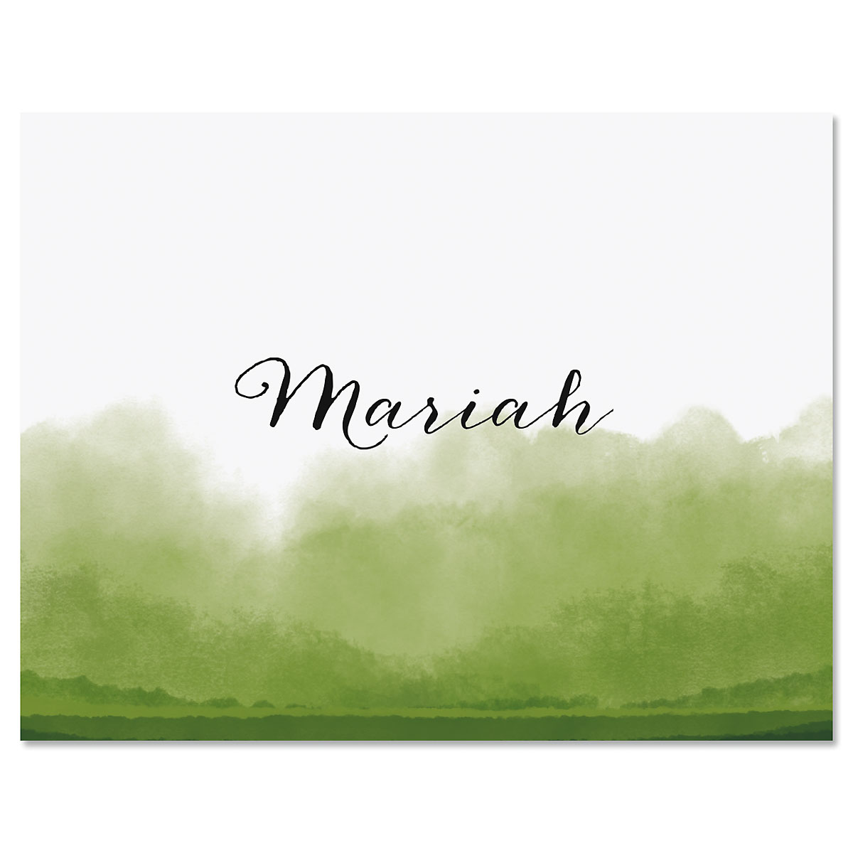 Dipped Watercolor Green Note Cards | Fine Stationery
