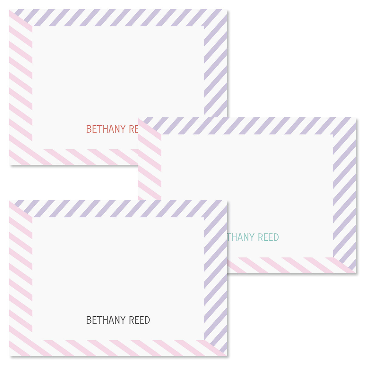Pastel Lines Note Cards | Fine Stationery