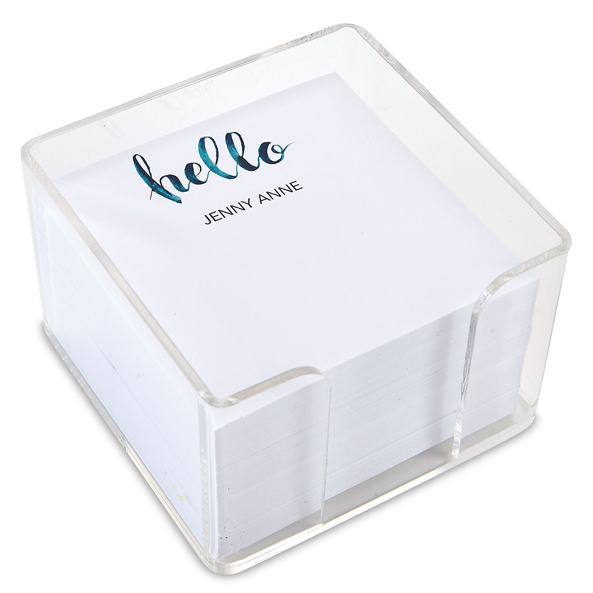 Watercolor Hello Note Sheets in a Cube | Fine Stationery