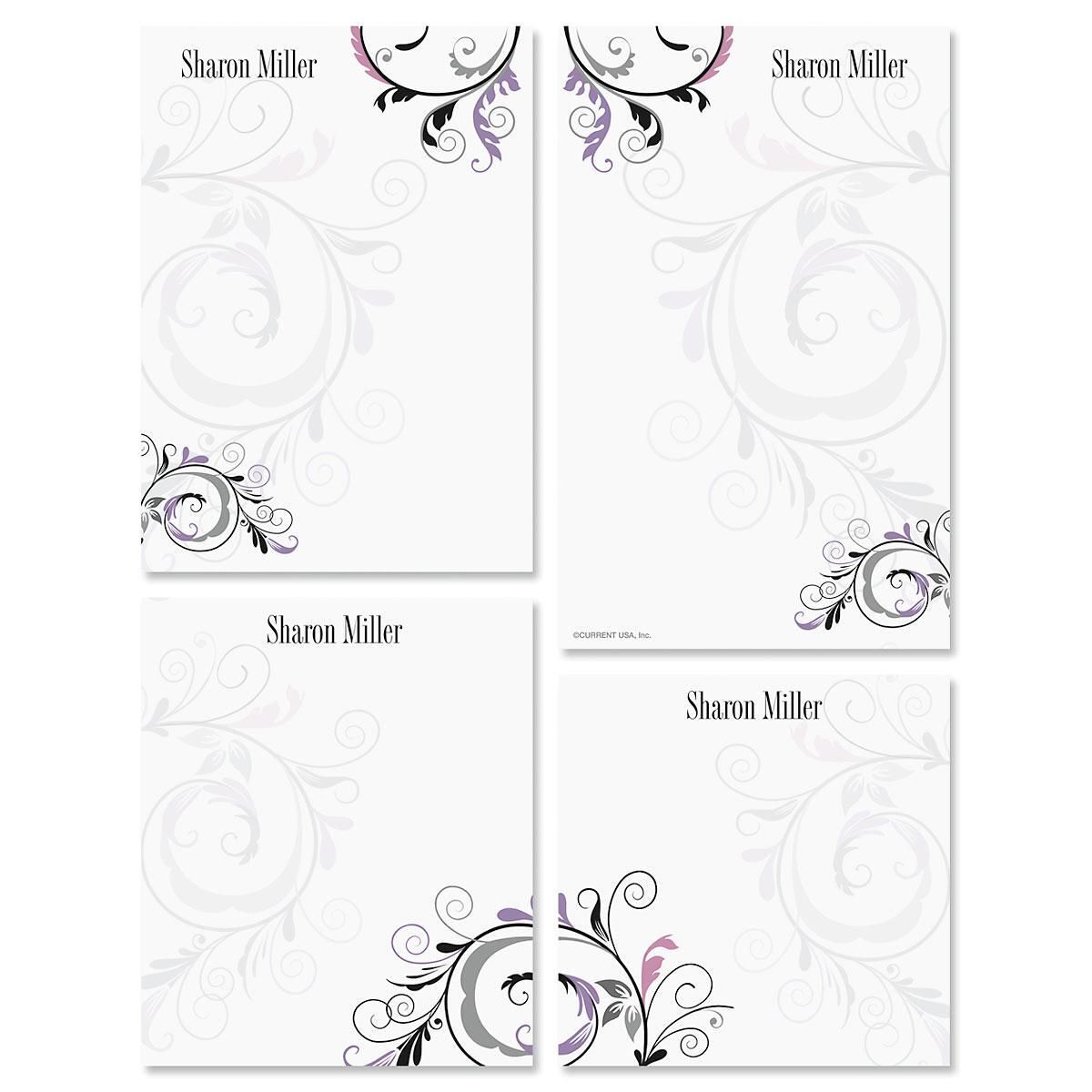 Black & Grey Fantasy Notepad Set | Fine Stationery