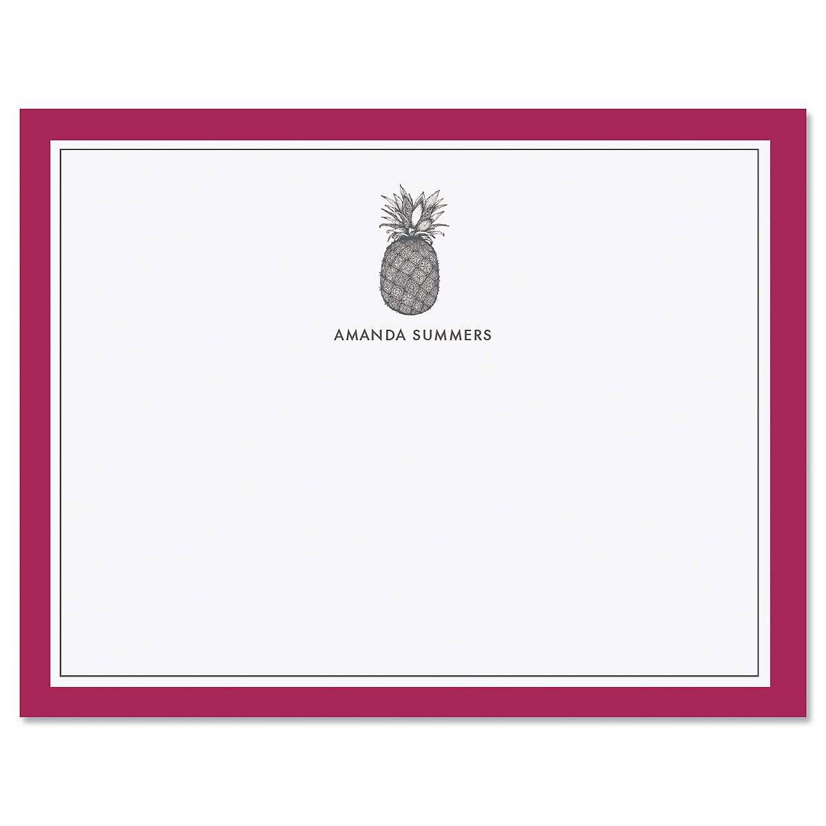 Pineapple Border Note Cards | Fine Stationery