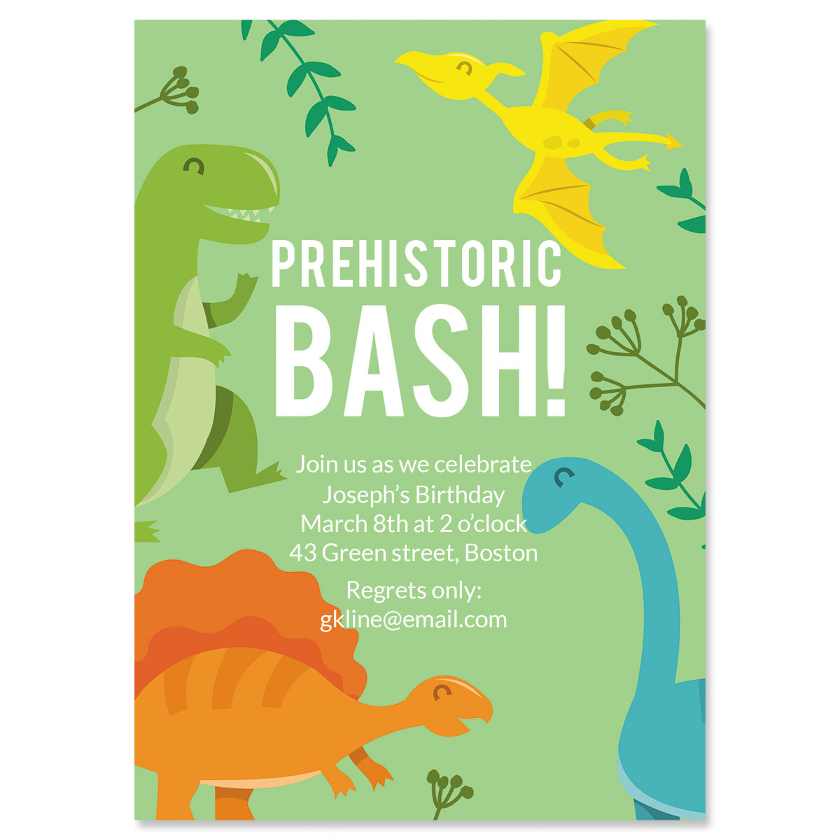 Prehistoric Birthday Invitations | Fine Stationery