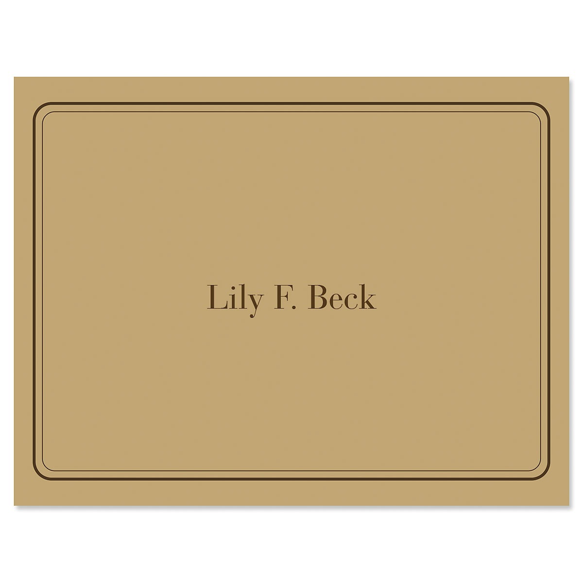 Solid Personalized Note Cards - Brown | Fine Stationery