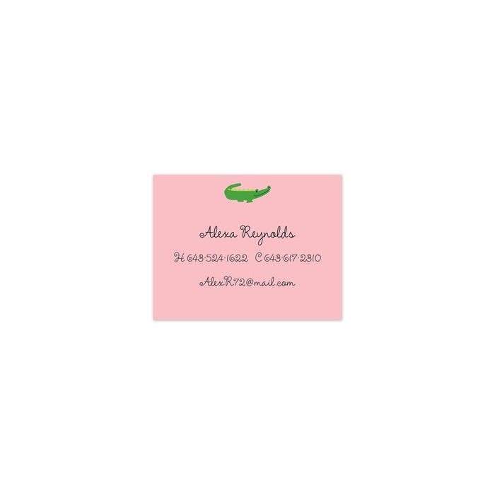 Pink Alligator Calling Card | Fine Stationery