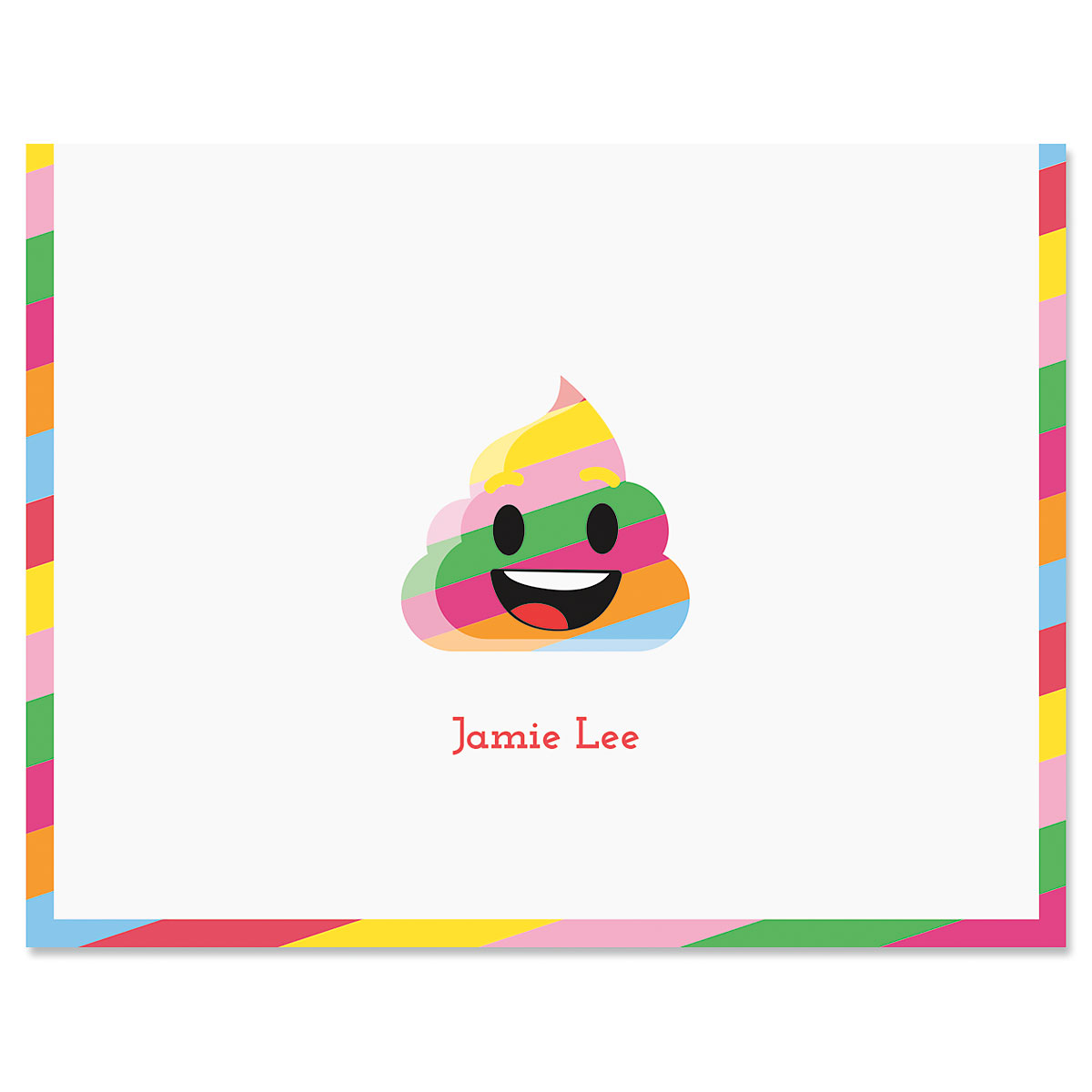 Rainbow Poop Emoji Note Cards | Fine Stationery