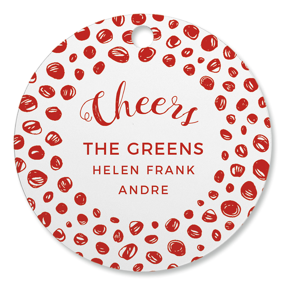 Cheers Watercolor Custom Circle Ornament | Fine Stationery