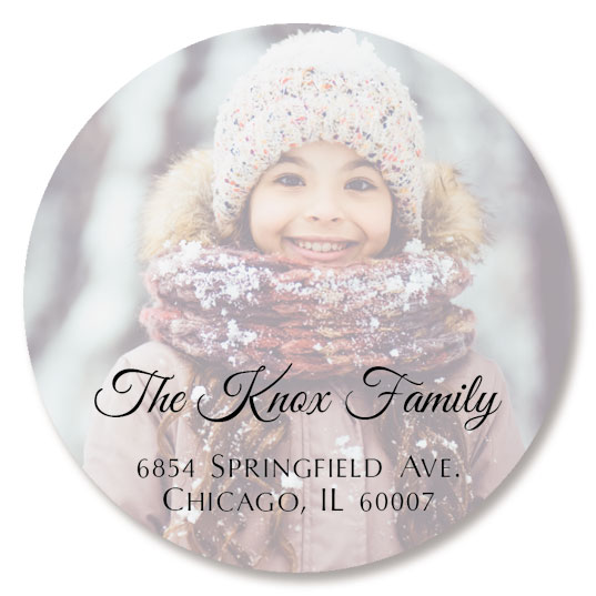 Full Round Photo Custom Address Labels | Fine Stationery
