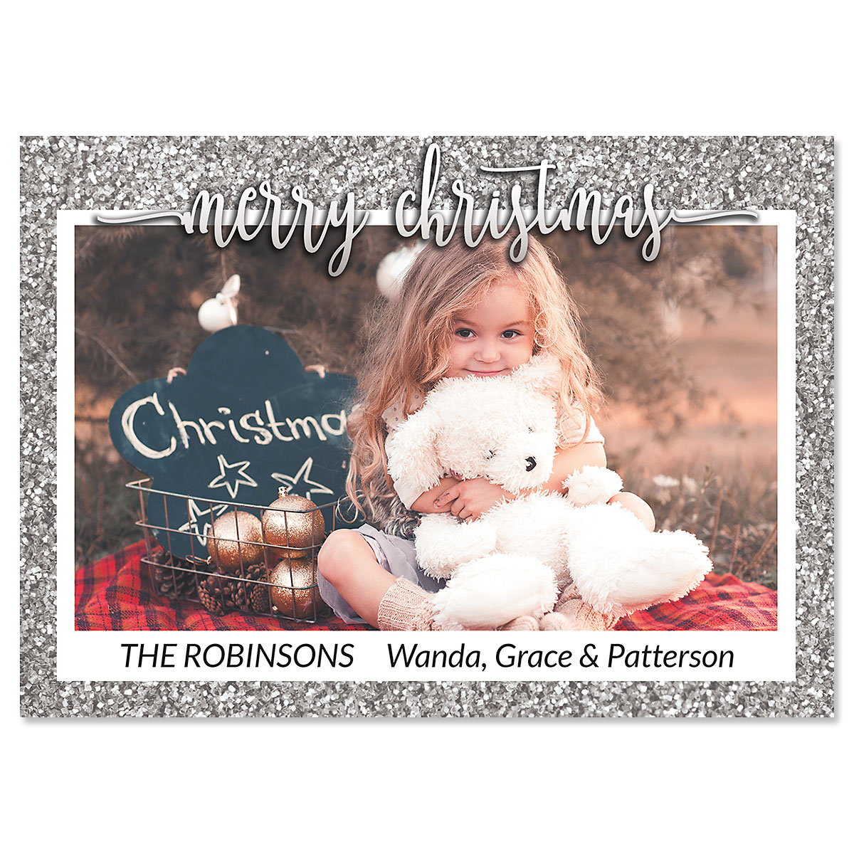 Silver Glitter Christmas Cards | Fine Stationery