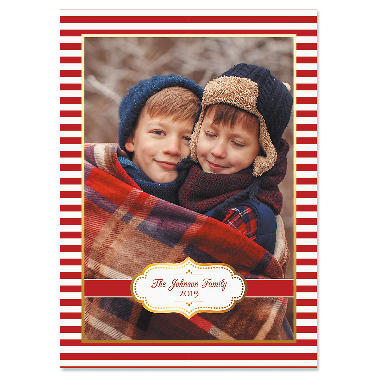 Red Stripes Christmas Cards | Fine Stationery