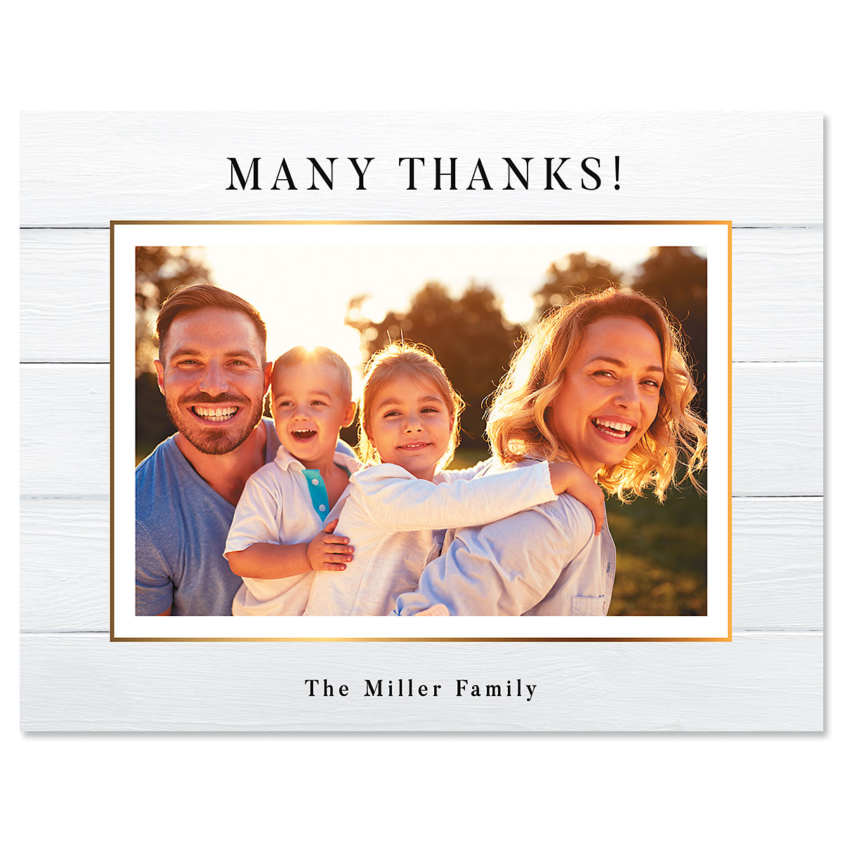 Shiplap Thank You Horizontal Photo Note Cards | Fine Stationery