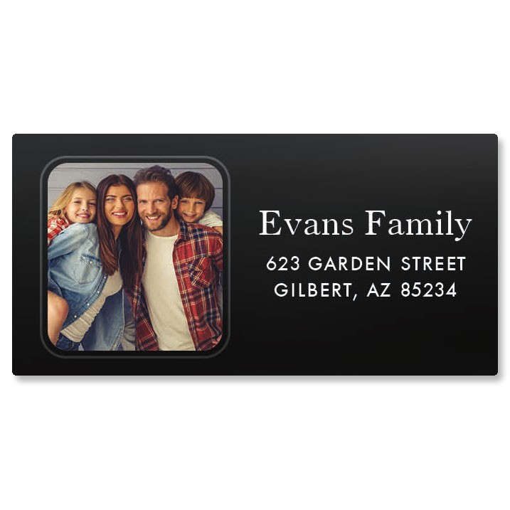 Modern Photo Custom Border Address Labels | Fine Stationery